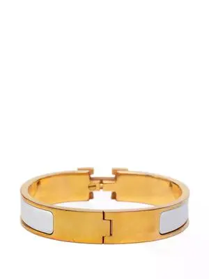 Hermès Enamel And -plated Metal Clic H Bracelet Pm - Gold