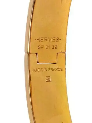 Hermès Enamel And -plated Metal Clic H Bracelet Pm - Gold