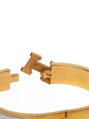 Hermès Enamel And -plated Metal Clic H Bracelet Pm - Gold
