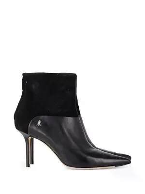 JIMMY CHOO Beyla Suede-trimmed Ankle Boots - Black