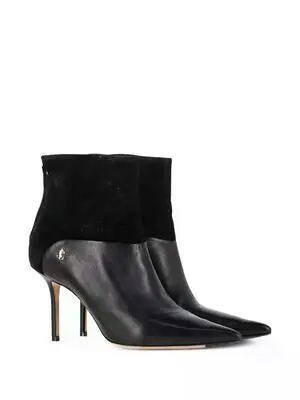 JIMMY CHOO Beyla Suede-trimmed Ankle Boots