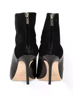 JIMMY CHOO Beyla Suede-trimmed Ankle Boots