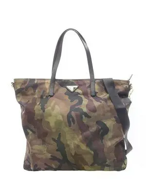 Prada Tessuto Camouflage Satchel - Green