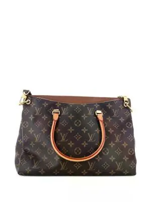 LOUIS VUITTON Pallas Tote Monogram Canvas Leather Shoulder Bag - Brown