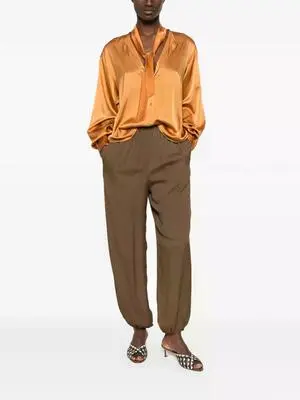 FORTE_FORTE Pussy-bow Satin Shirt - Orange