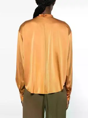 FORTE_FORTE Pussy-bow Satin Shirt