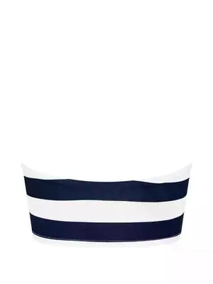 Bondi Born Striped Bandeau Bikini Top - Blue