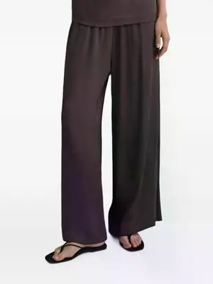 Bondi Born Ardea Hammered Satin Wide-leg Trousers - Brown