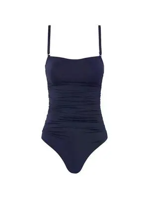 Bondi Born Raya Gathered Bandeau One Piece Swimsuit - Blue