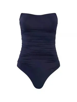 Bondi Born Raya Gathered Bandeau One Piece Swimsuit - Blue