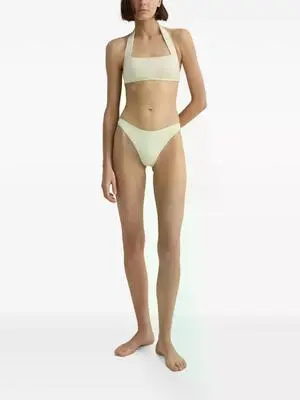 Bondi Born Cara Halter-neck Square-neck Bikini Top - Neutrals