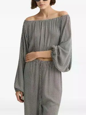 Bondi Born Salema Polka-dot Balloon Sleeve Top