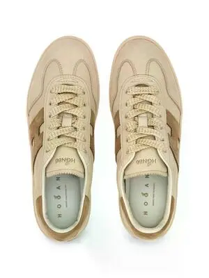 Hogan Paneled Suede Sneakers - Neutrals