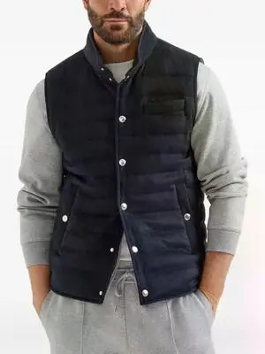 Brunello Cucinelli Lightweight Cashmere Flannel Down Vest