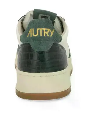 AUTRY Medalist Crocodile-embossed Leather Sneakers - White