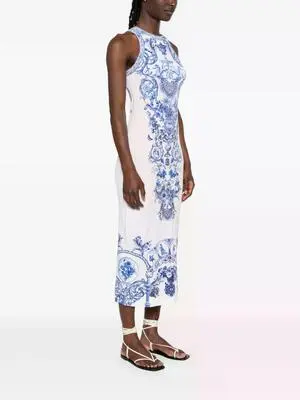 Camilla Crystal Embellished Graphic Print Midi Dress