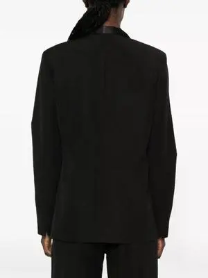 FORTE_FORTE Satin-trim Shawl-lapel Blazer