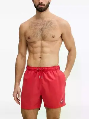Gant Logo-print Drawstring Swim Shorts - Red