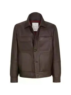 Brunello Cucinelli Nappa Leather Thermore® Padded Outerwear Jacket