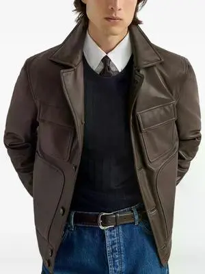 Brunello Cucinelli Nappa Leather Thermore® Padded Outerwear Jacket