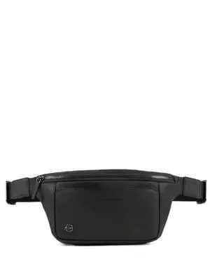 PIQUADRO Logo-plaque Zip-fastening Belt Bag - Black