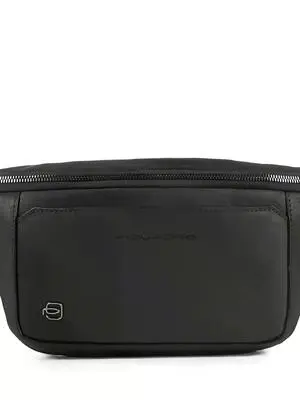 PIQUADRO Logo-plaque Zip-fastening Belt Bag - Black