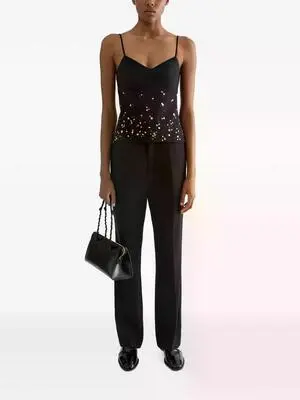 JIL SANDER Sequin And Crystal Embellished V-neck Top