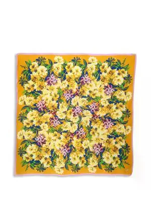 Kenzo Floral-print Scarf - Yellow
