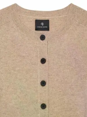 ANINE BING Joye Cardigan In Stone Melange - Neutrals