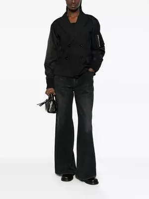 Sacai Belted Wide-leg Jeans - Black