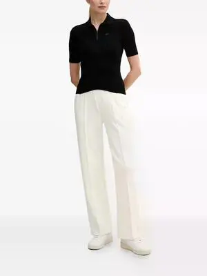 Lacoste Ribbed-knit Half-zip Polo Top