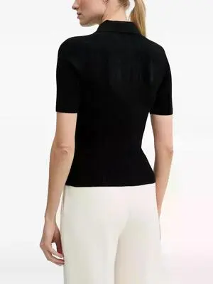 Lacoste Ribbed-knit Half-zip Polo Top