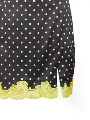 FLEUR DU MAL Juliet Polka-dot Lace-trim Mini Skirt - Black