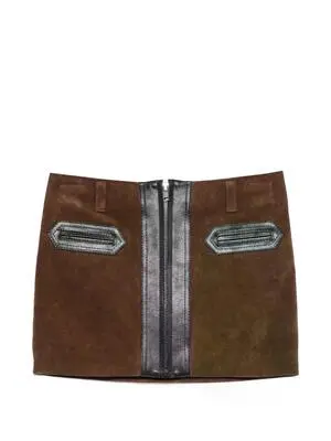 Marni Suede Mini Skirt - Brown