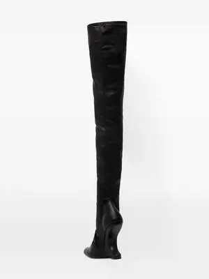 Rick Owens Thigh-high Sculptural Heel Open-toe Boots