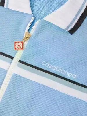 Casablanca Stripe-detail Zip-up Sweatshirt - Blue