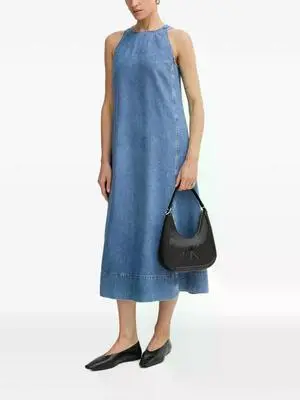 Marc O'polo Sleeveless Halterneck A-line Midi Dress - Blue