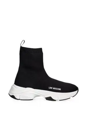 Moschino Logo Print Sock Sneakers - Black