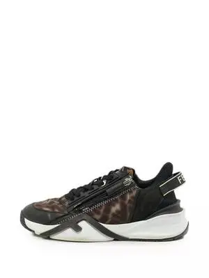 Fendi Fendi Flow Sneakers With Animal Print Panels Black