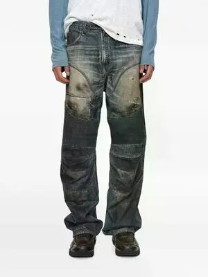 Andersson Bell Distressed Panelled Jeans - Blue