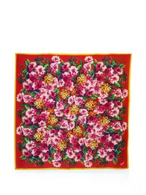 Kenzo Floral-print Silk Scarf - Red