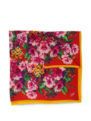 Kenzo Floral-print Silk Scarf - Red