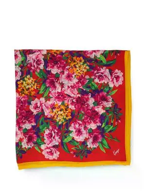 Kenzo Floral-print Silk Scarf - Red
