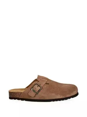 DR. SCHOLL'S SHOES Boston Suede Slip-on Slippers With Buckle Fastening - Brown