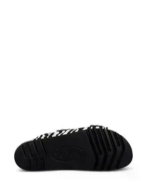 DR. SCHOLL'S SHOES Zebra-print Buckled Slides - White
