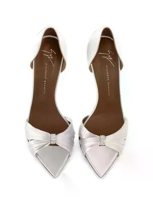 GIUSEPPE ZANOTTI Lumière Rhinestone Embellished Heeled Sandals - White