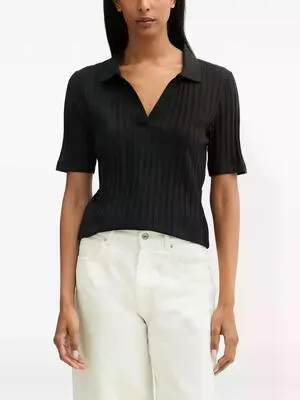 Marc O'polo Ribbed-knit Polo Collar Top