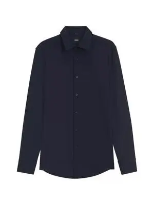BOSS Slim-fit Stretch-jersey Shirt - Blue