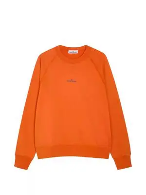 Stone Island Logo-print Raglan-sleeve Sweatshirt - Orange