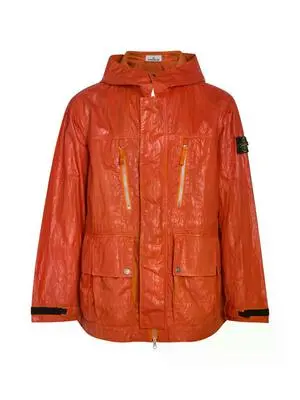 Stone Island Logo-patch Hooded Jacket - Orange